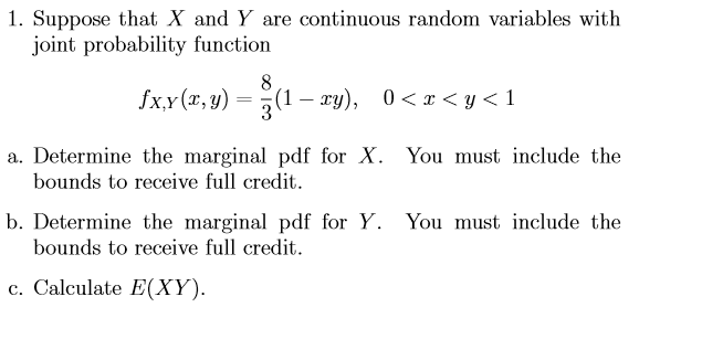 Solved Suppose that X and Y are continuous random variables | Chegg.com