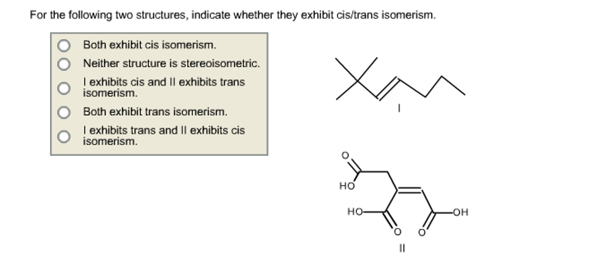 Solved For the following two structures, indicate whether | Chegg.com