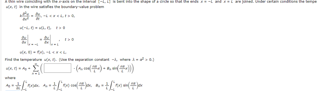 Solved A thin wire coinciding with the x-axis on the | Chegg.com
