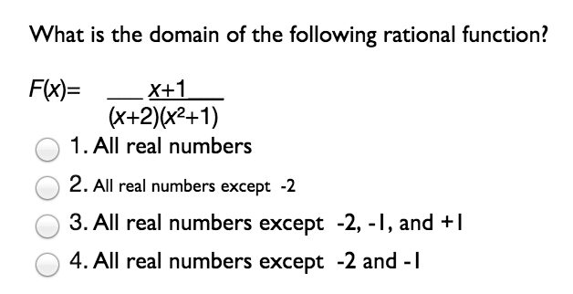 Solved What s the domain of the following rational | Chegg.com
