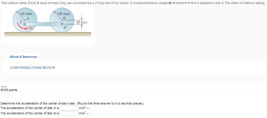 Solved Two uniform disks A and B, each of mass 2 kg, are | Chegg.com