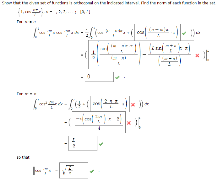 Solved Show That The Given Set Of Functions Is Orthogonal On