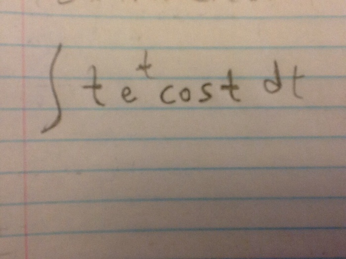 Solved Integral te^t cos t dt | Chegg.com