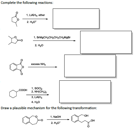 Solved Calculate the following reactions: Draw a plausible | Chegg.com