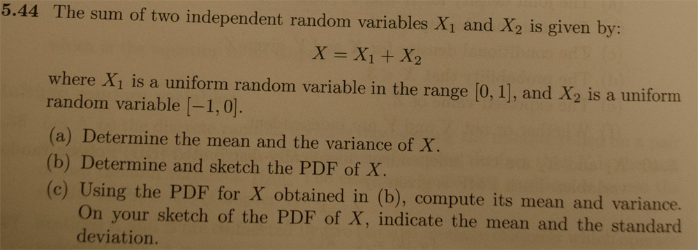 Solved The sum of two independent random variables X1 and X2 | Chegg.com