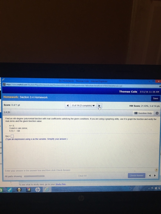 Find an nth-degree polynomial function with real | Chegg.com