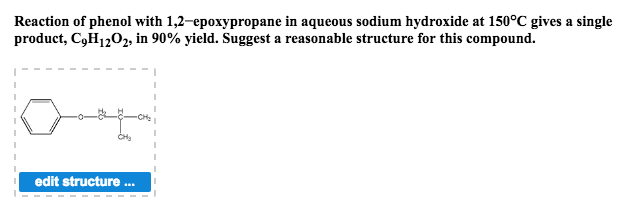 Solved Reaction of phenol with 1, 2-epoxypropane in aqueous | Chegg.com