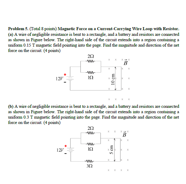 Solved Magnetic Force on a Current-Carrying Wire Loop with | Chegg.com