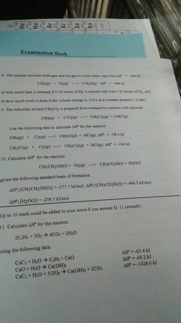 Solved The reaction between hydrogen and oxygen to yield | Chegg.com