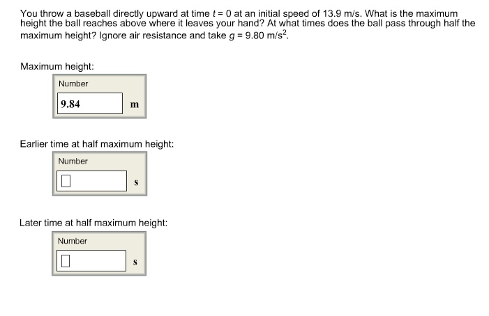 Solved You throw a baseball directly upward at time t = 0 at | Chegg.com