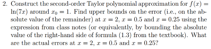 Solved Construct the second-order Taylor polynomial | Chegg.com