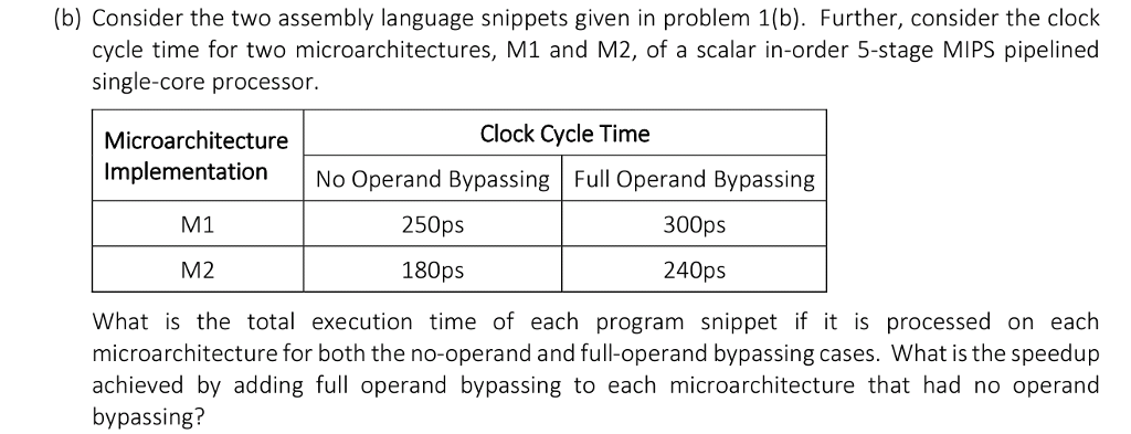 Solved (b) Consider the two assembly language snippets given | Chegg.com