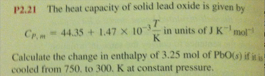 Solved The heat capacity of solid lead oxide is given by Cp, | Chegg.com