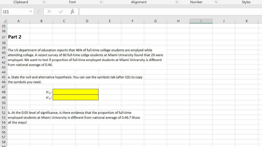 Solved Number Styles Font Alignment Clipboard 121 35 36 37 | Chegg.com