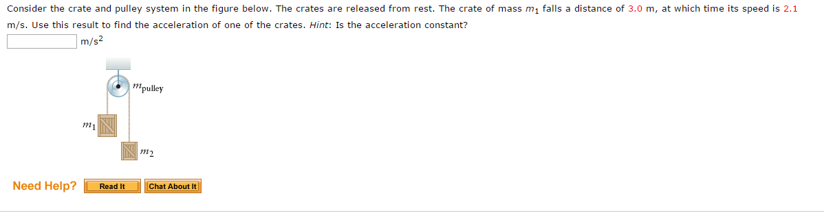 Solved Consider the crate and pulley system in the figure | Chegg.com
