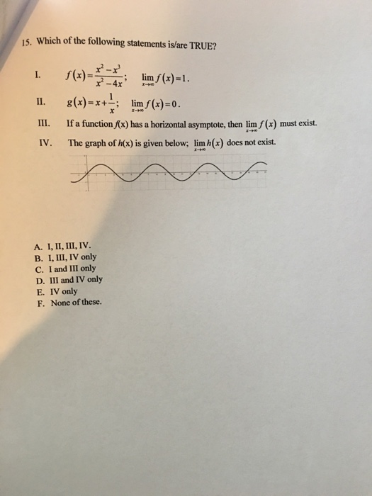 Solved Which of the following statements is/are TRUE? I. | Chegg.com