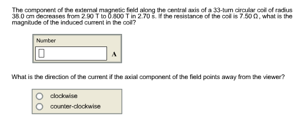 Solved The component of the external magnetic field along | Chegg.com