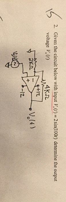 Solved Given the circuit below with input V_s(t) = 2sin(100 | Chegg.com