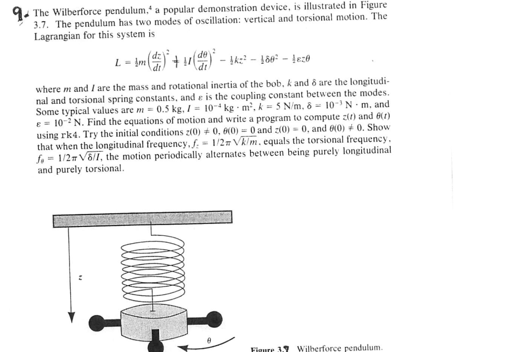 Solved The Wilberforce pendulum.^4 a popular demonstration | Chegg.com