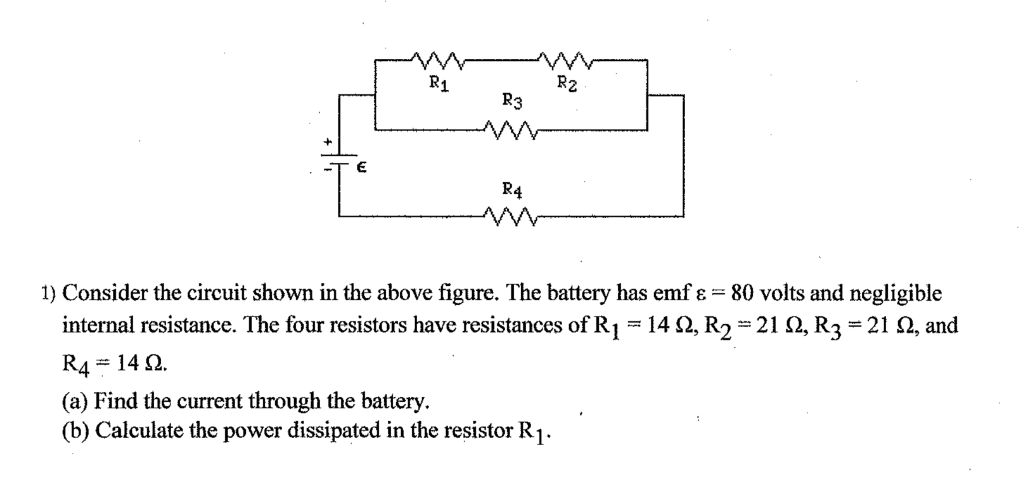 Solved R1 R2 R3 R4 1) Consider the circuit shown in the | Chegg.com