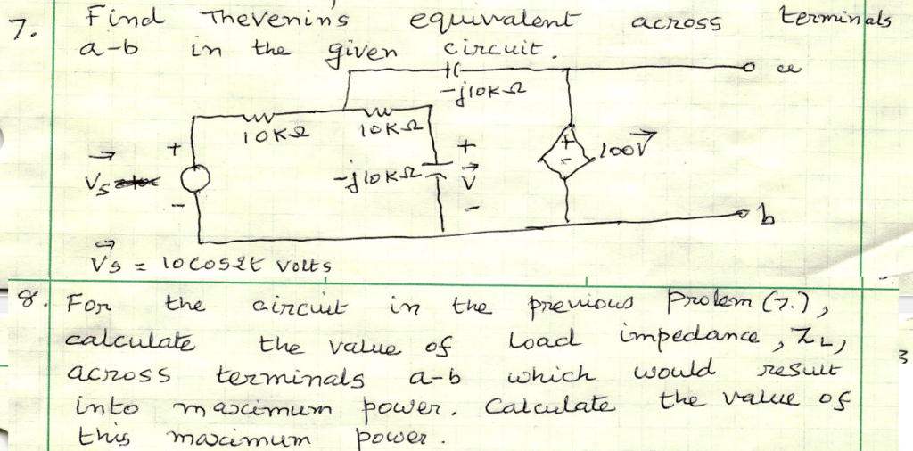 Solved Find Thevenin's equivalent across terminals a-b in | Chegg.com