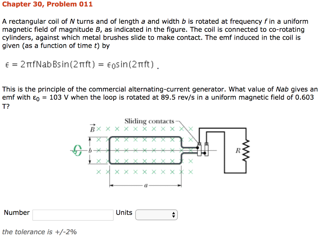 Solved Chapter 30, Problem 011 A rectangular coil of N turns | Chegg.com