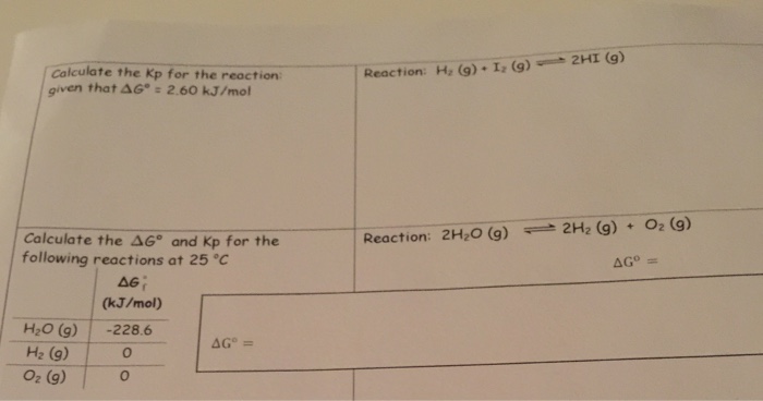 Solved Calculate the Kp for the reaction given that delta G | Chegg.com