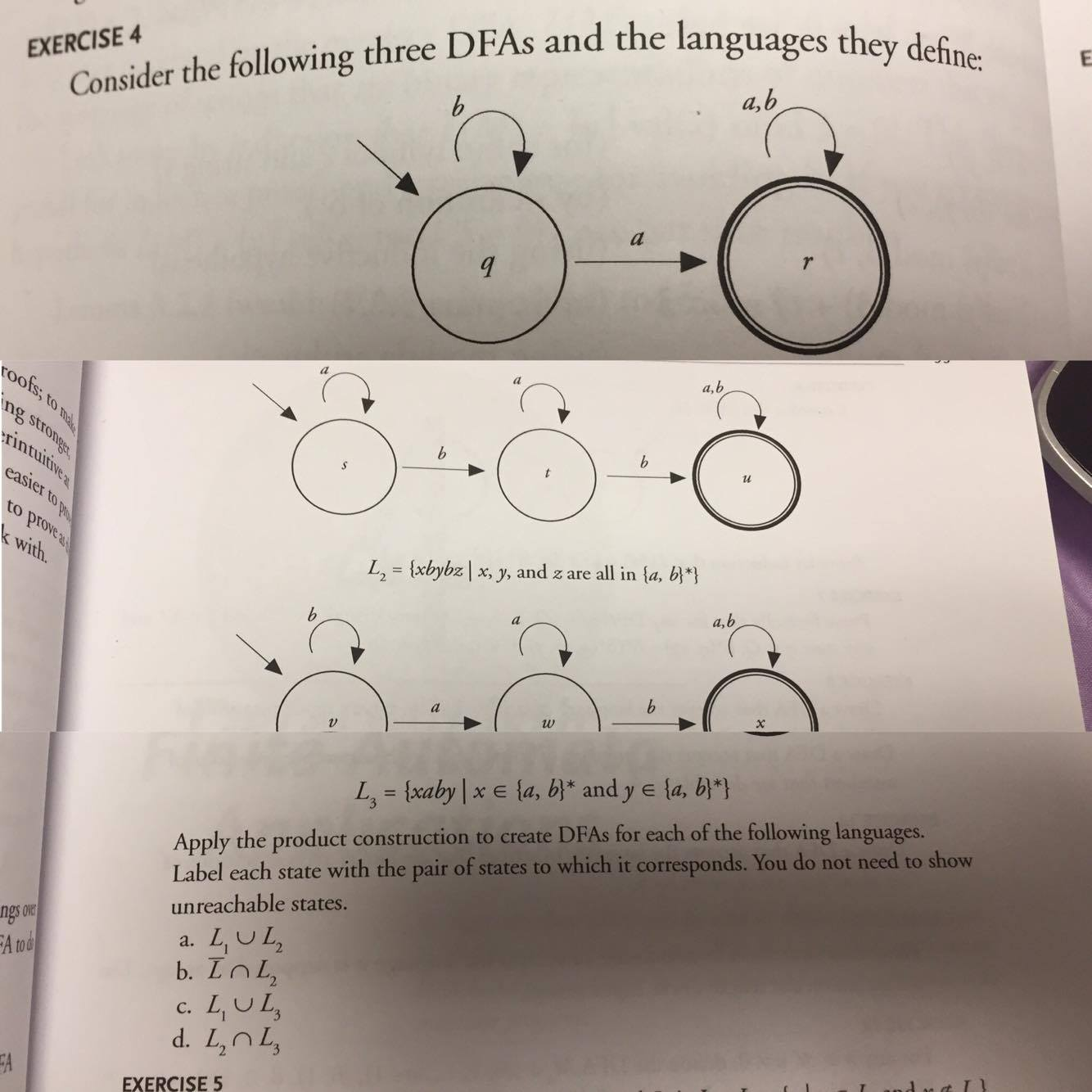 Consider the following three DFAs and the languages | Chegg.com