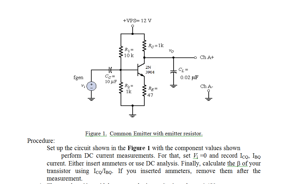 Solved Set up the circuit shown in the Figure 1 with the | Chegg.com