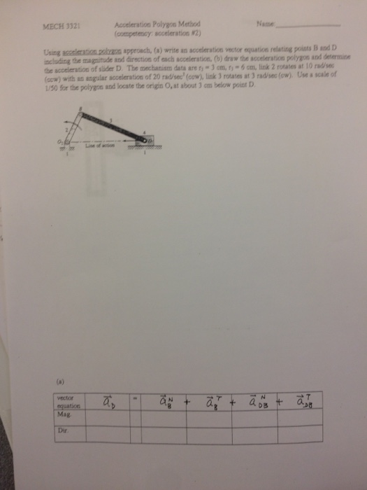 Solved Using acceleration polygon approach, write an | Chegg.com