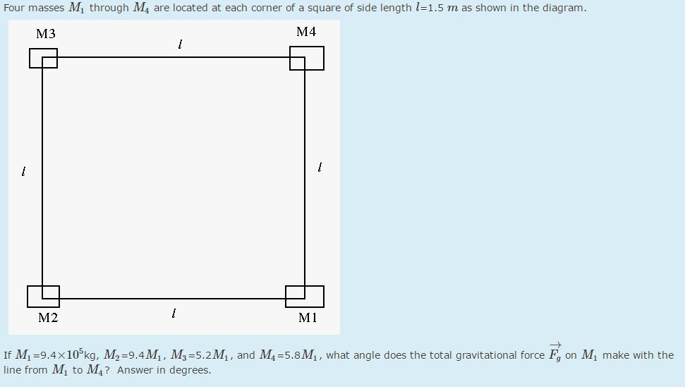 Solved Four masses M_1 through M_4 are located at each | Chegg.com