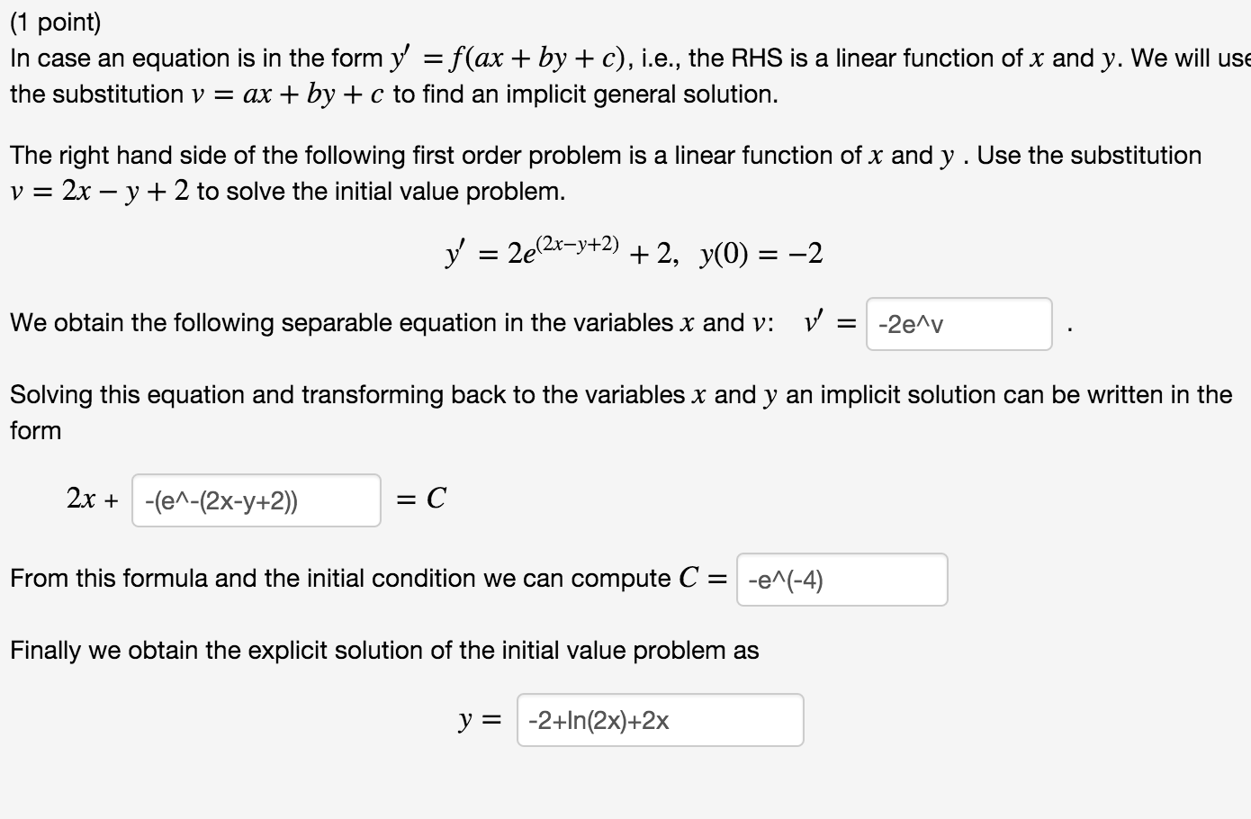 Solved In case an equation is in the form y' = f (ax + by + | Chegg.com