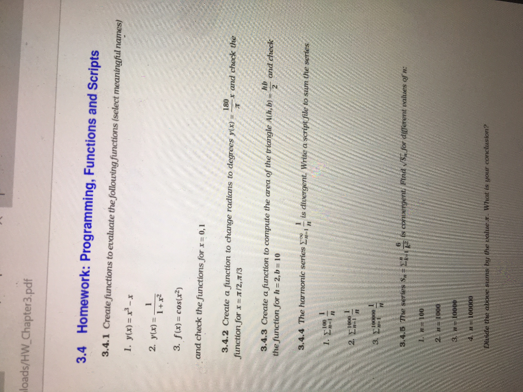 Solved loads/HW Chapter 3.pdf 3.4 Homework: Programming, | Chegg.com