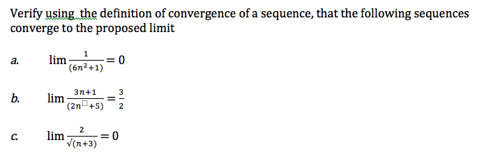 Solved Verify using the definition of convergence of a | Chegg.com