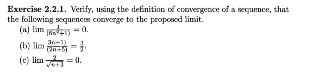 Solved Verify, using the definition of convergence of a | Chegg.com
