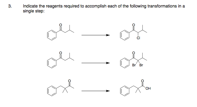 Solved Indicate the reagents required to accomplish each of | Chegg.com