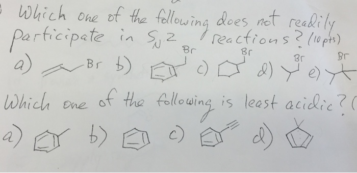 Solved Which of the following does not readily participate | Chegg.com