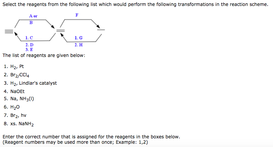Solved Select the reagents from the following list which | Chegg.com