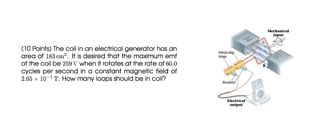 Solved Mechanical input (10 Points) The coil in an | Chegg.com