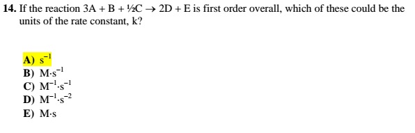 Solved If the reaction 3A + B + 1/2C rightarrow 2D + E is | Chegg.com