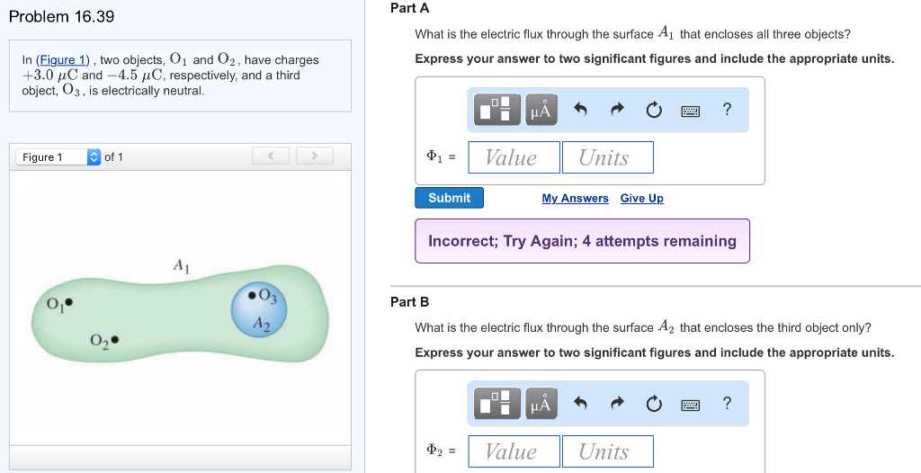 Solved In (Figure 1), two objects, O_1 and O_2, have charges | Chegg.com