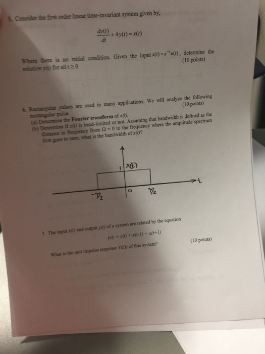 Solved Consider the first order linear time-invariant system | Chegg.com