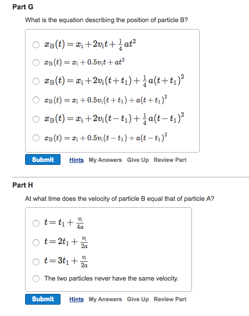 Part G What is the equation describing the position | Chegg.com