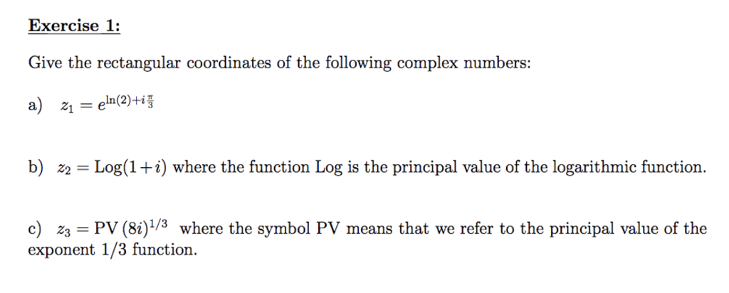 Solved Exercise 1: Give the rectangular coordinates of the | Chegg.com