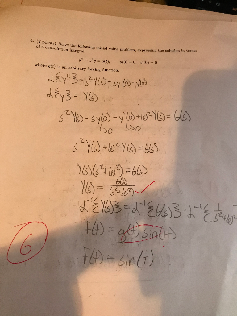 Solved 4. (7 points) Solve the following initial value | Chegg.com