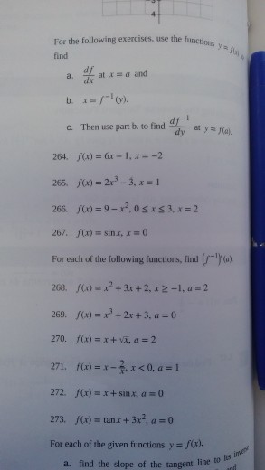 Solved For the following exercises, use the funct find ons | Chegg.com