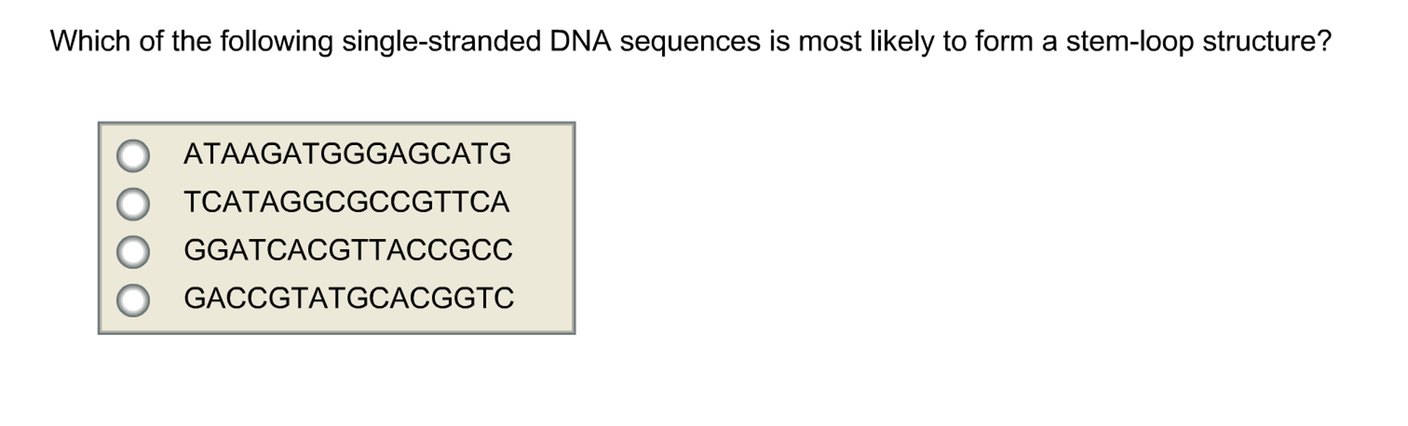 Solved Which of the following single-stranded DNA sequences | Chegg.com