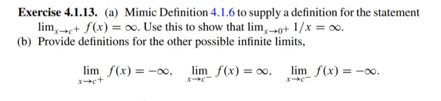 Solved Exercise 4.1.13. (a) Mimic Definition 4.1.6 to supply | Chegg.com