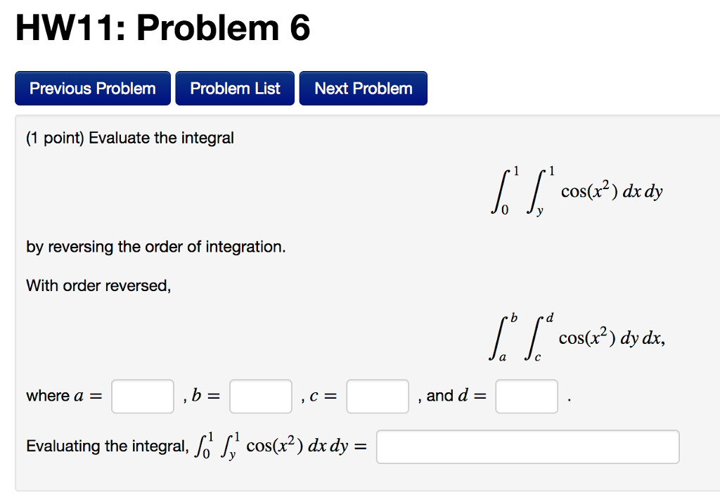 Solved HW11: Problem 6 Previous Problem Problem List Next | Chegg.com