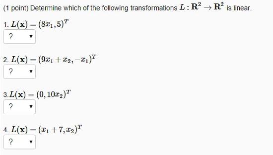 Solved (1 point) Determine which of the following | Chegg.com